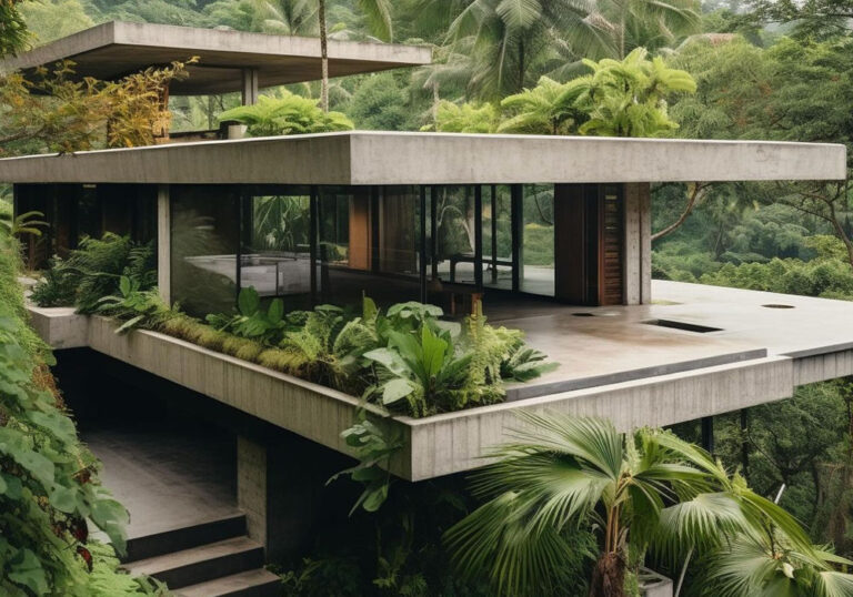 Brazilian Modern Home Design: Line Between Home and Nature