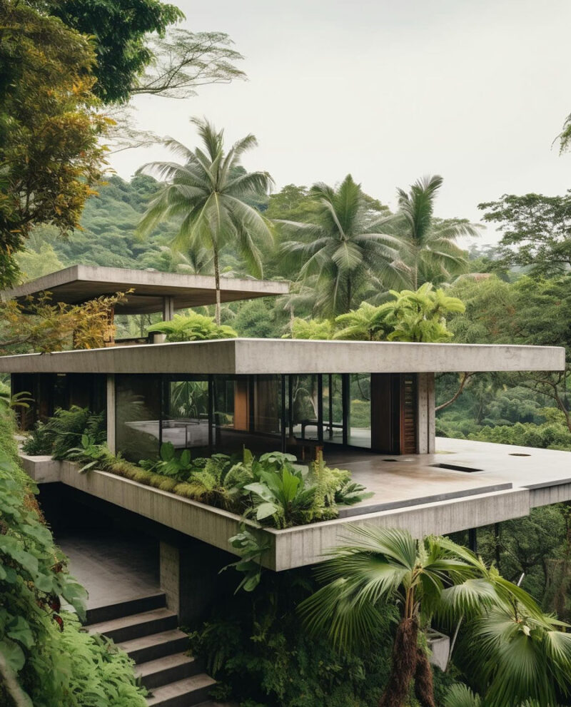 Brazilian Modern Home Design: Line Between Home and Nature