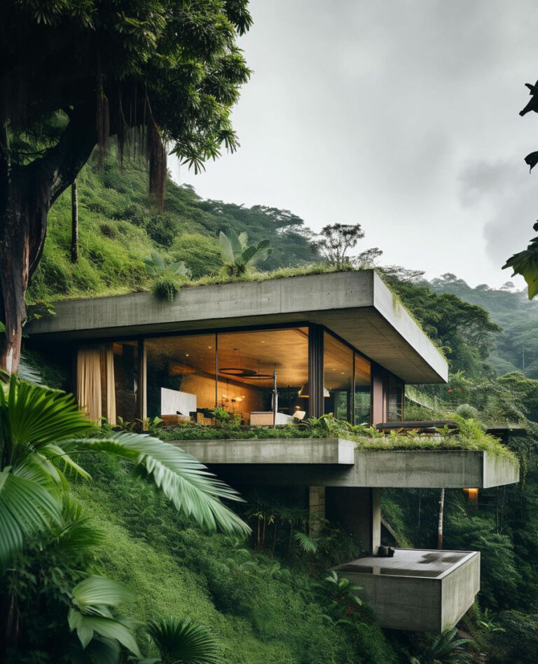 Brazilian Modern Home Design: Line Between Home and Nature