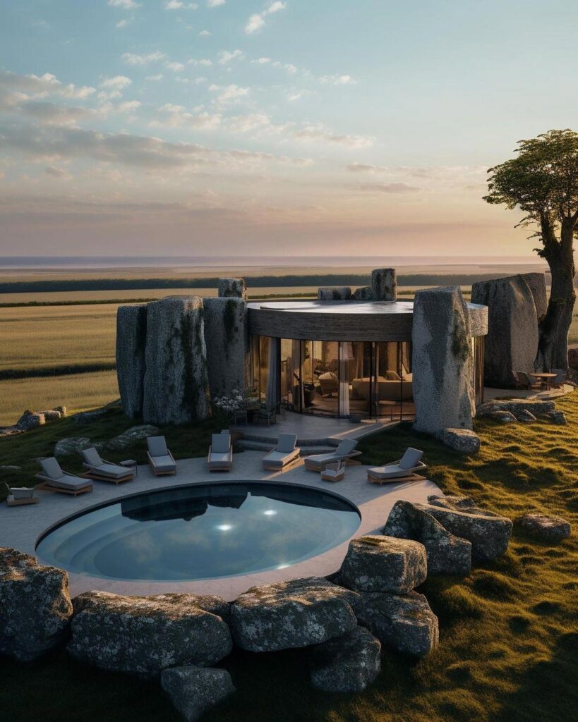 Stone Henge Inspired Home Concept: Fusion of Stone and Nature