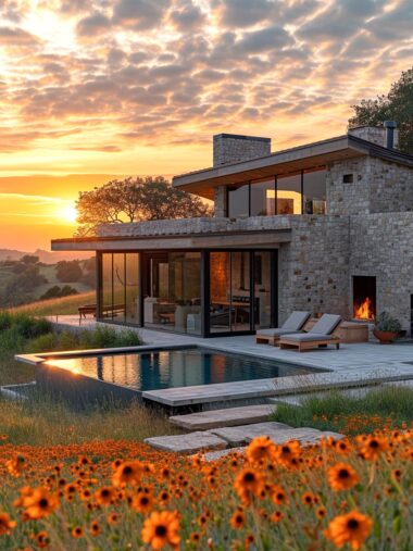 Secluded Ranch-Style Home Designs on the Rolling Hills