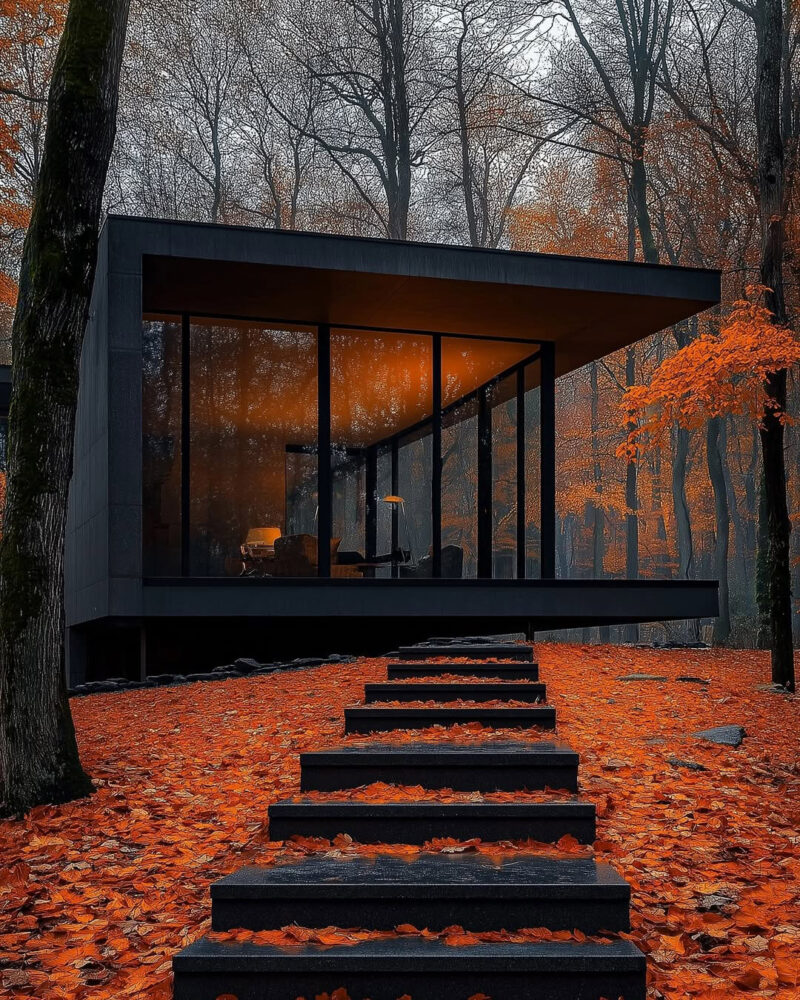 All Black Secluded Home In The Heart Of Nature | Dream Home Inspiration